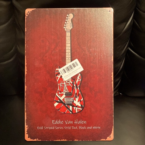 Accents | Nwt Eddie Van Halen Famous Guitars Metal Tin Sign Rustic ...